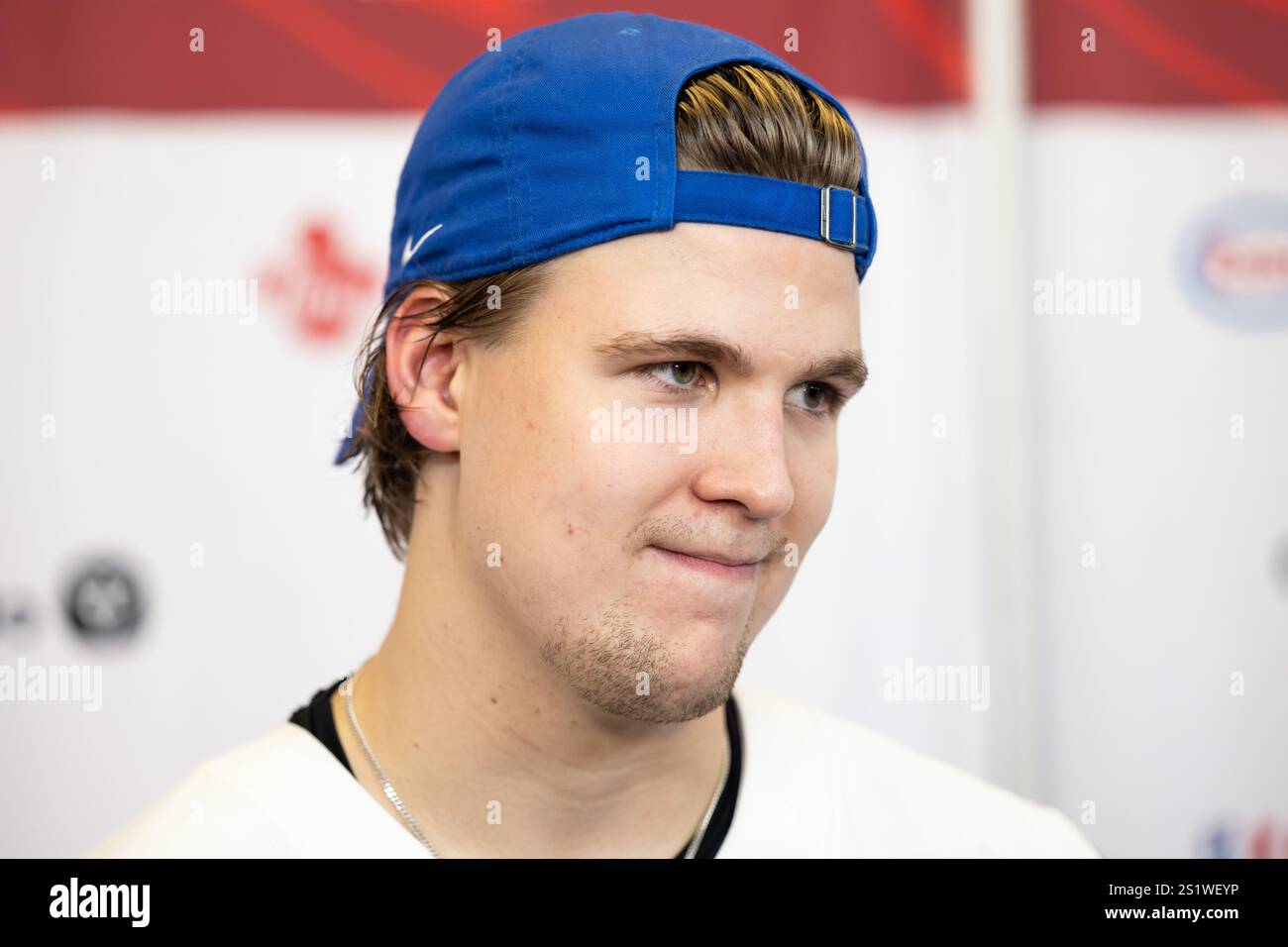 Kasper Halttunen of, Finland. , . is interviewed in the mixedzone after ...