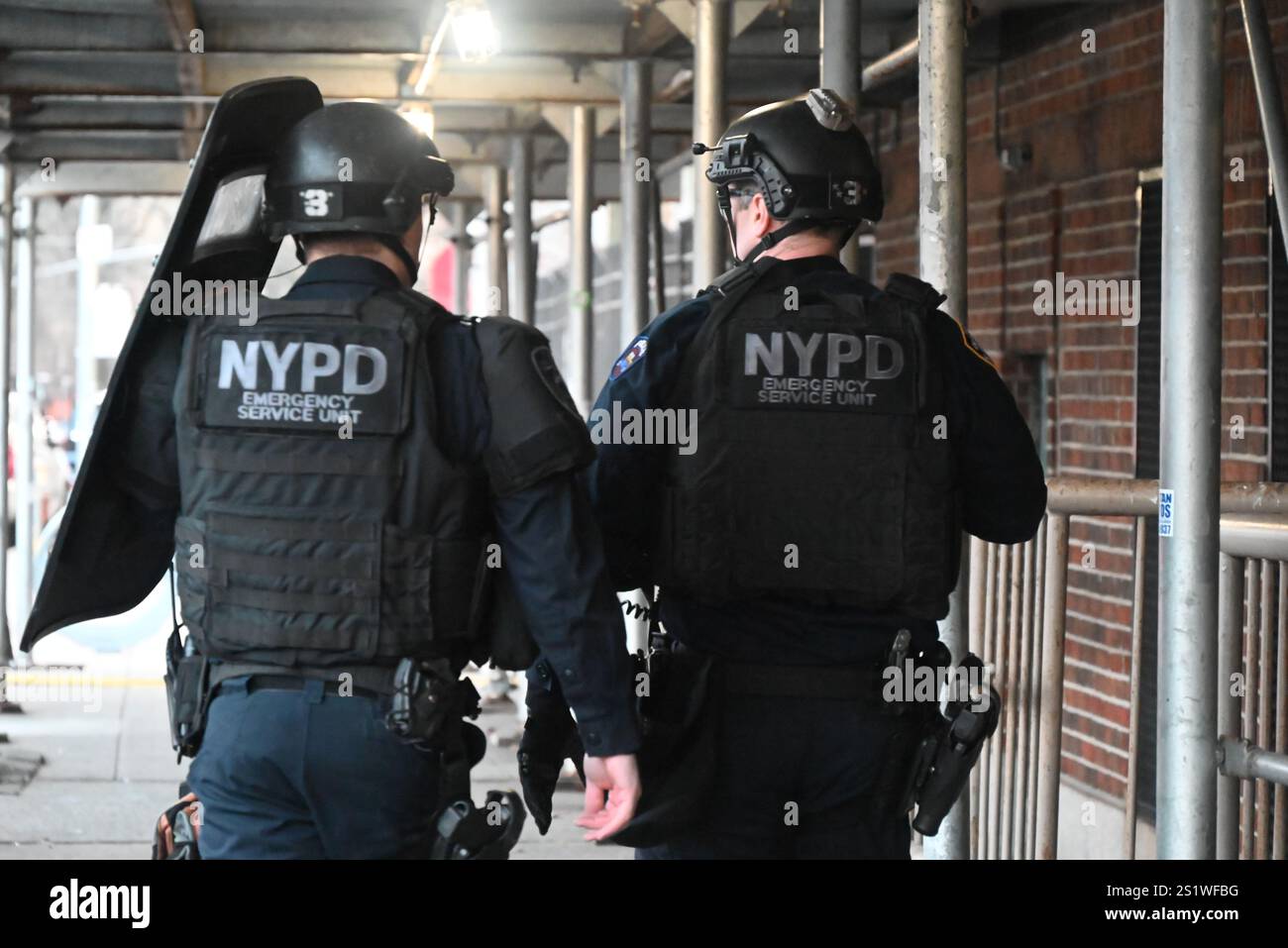 New York City Police Department Emergency Service Unit on the scene of ...