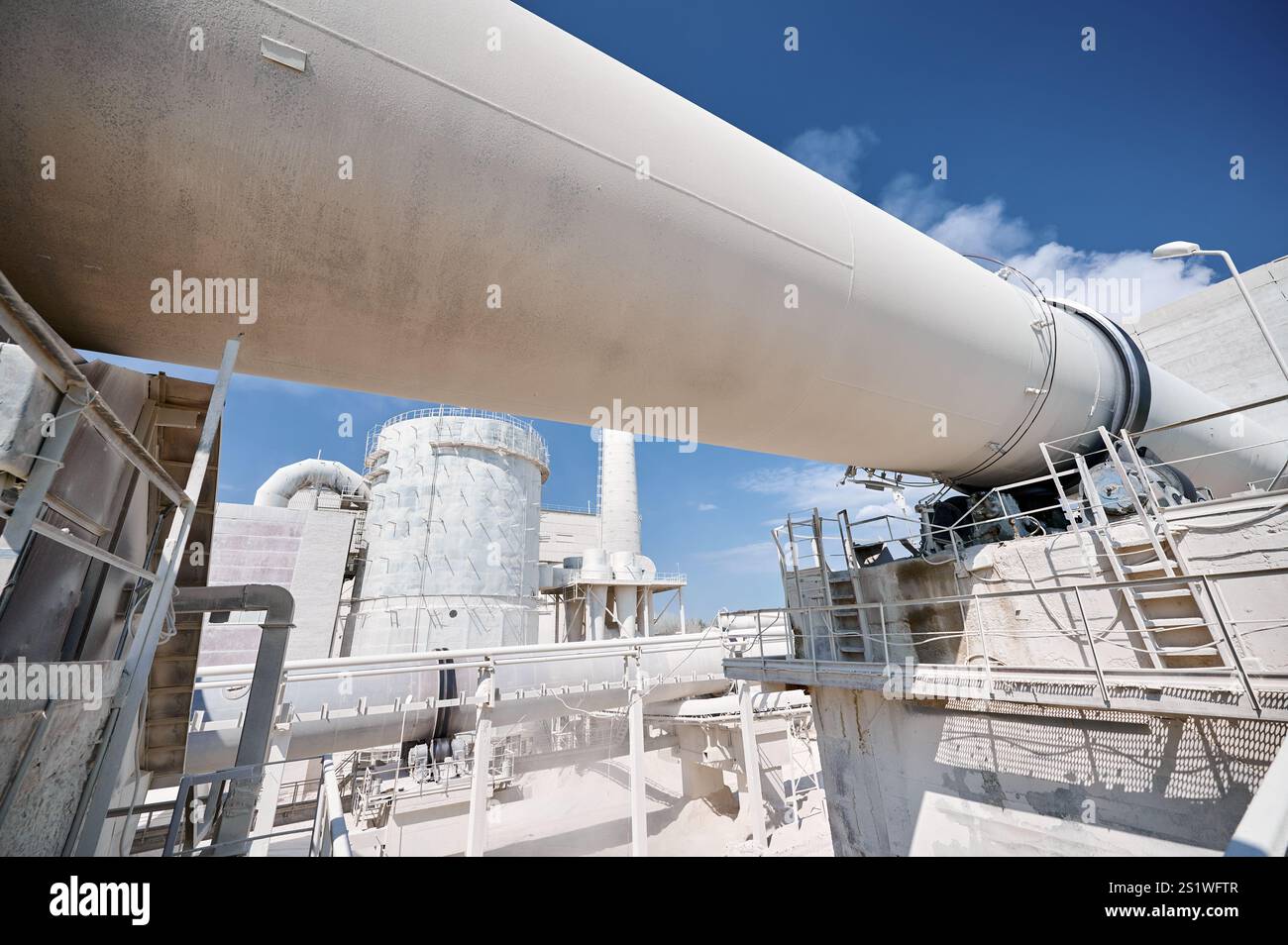 Roasting rotary furnace with pipe at manufacturing plant Stock Photo ...
