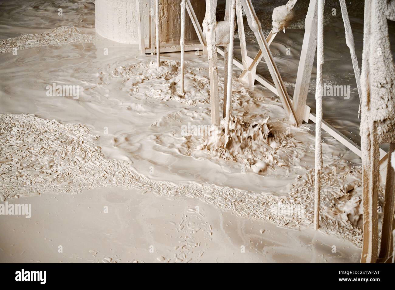 Pool for preparation of sludge for gas silica blocks Stock Photo - Alamy