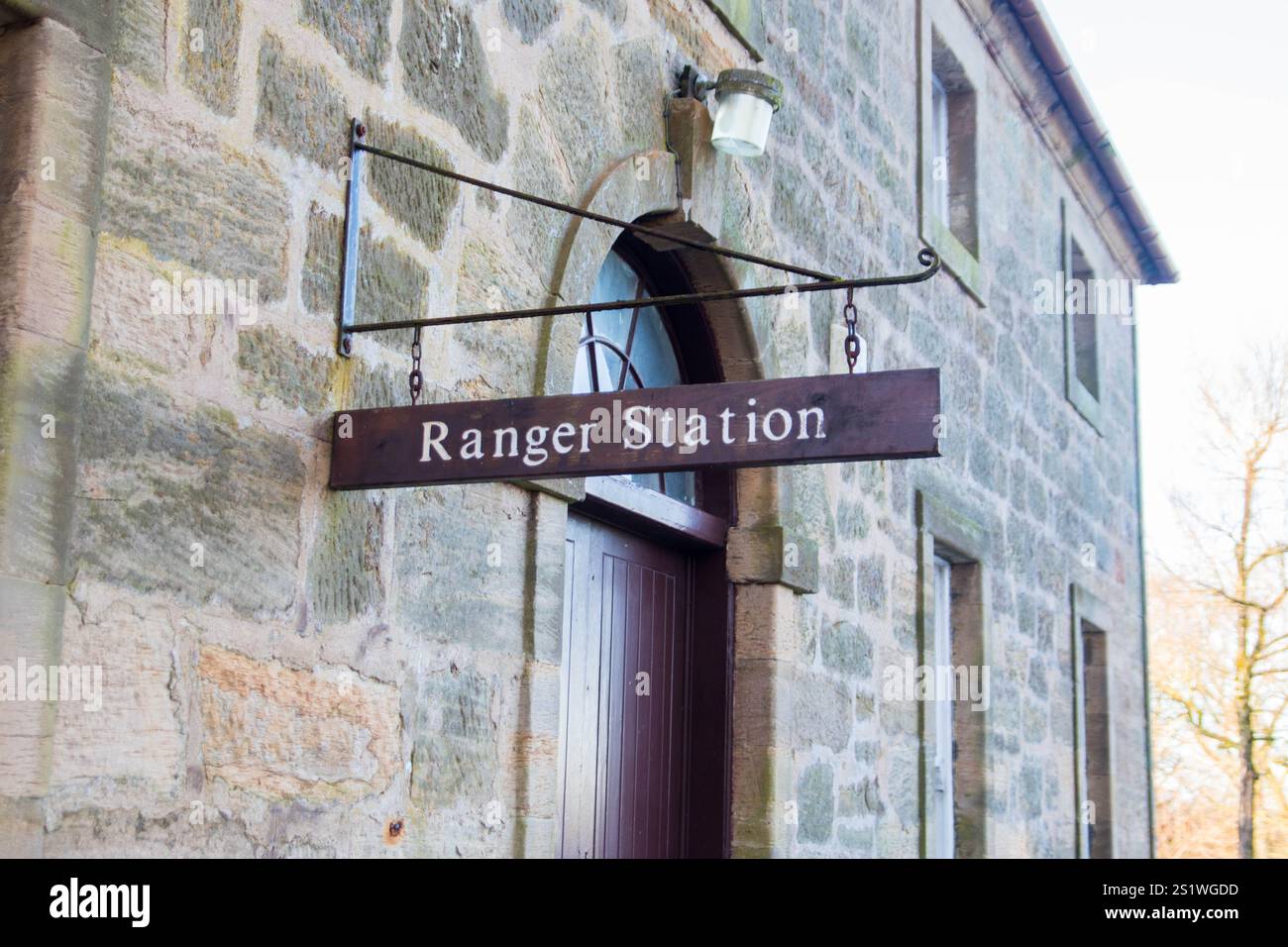 Ranger Station Sign in Calderglen Country Park, East Kilbride, Glasgow ...