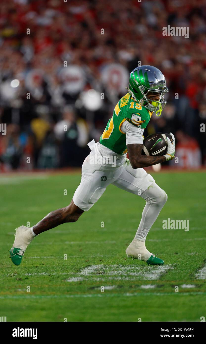 Pasadena, California, USA. 01st Jan, 2025. Oregon Ducks wide receiver ...