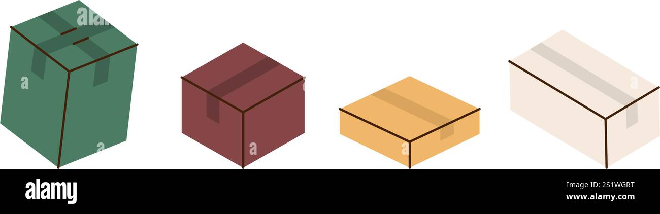 Packaging boxes. Package cardboard boxes. Vector illustration Stock ...