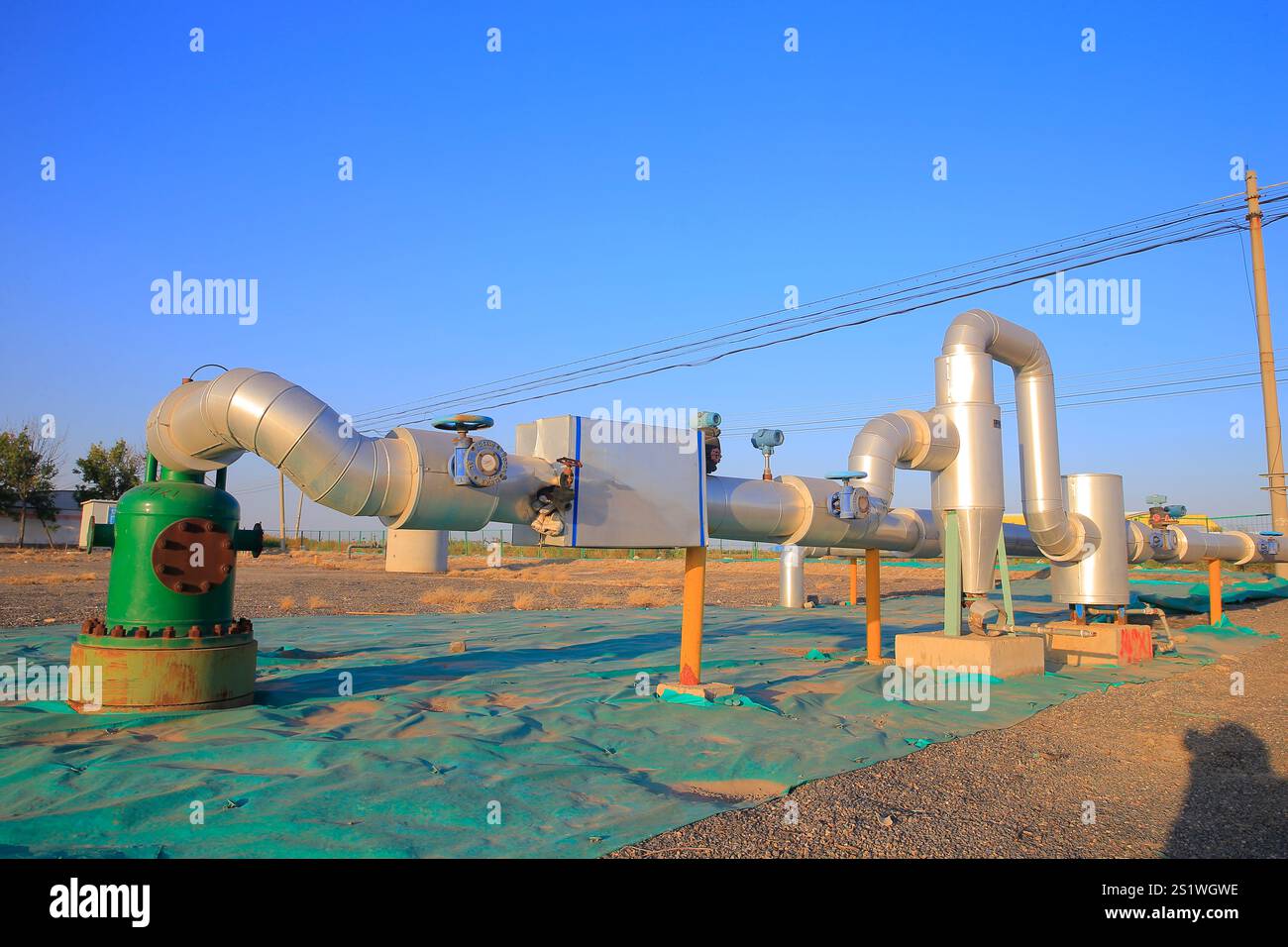 Oil pipes and valves and industrial equipment, crude oil production ...