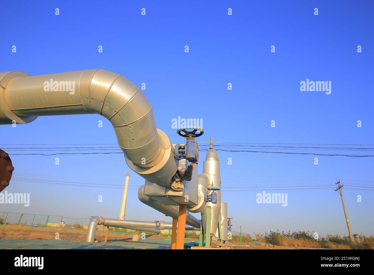 Oil pipes and valves and industrial equipment, crude oil production ...