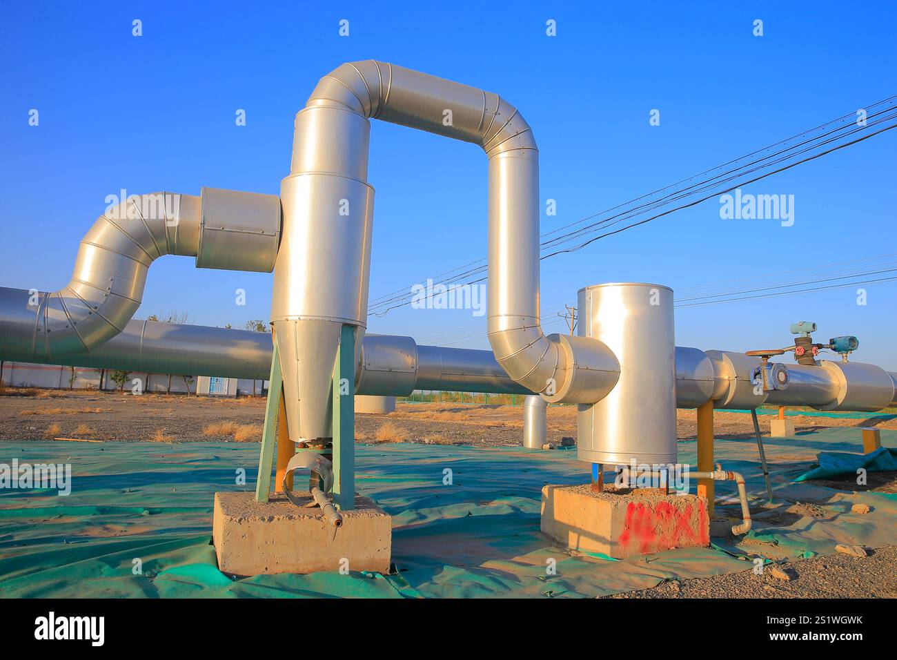 Oil pipes and valves and industrial equipment, crude oil production ...