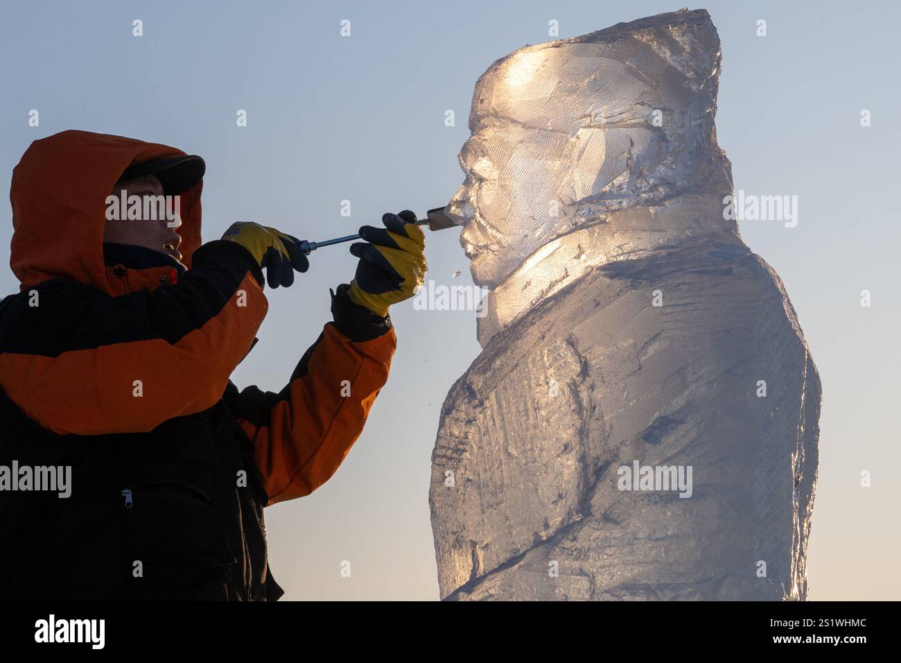 Beijing, China's Heilongjiang Province. 4th Jan, 2025. A member of an ...