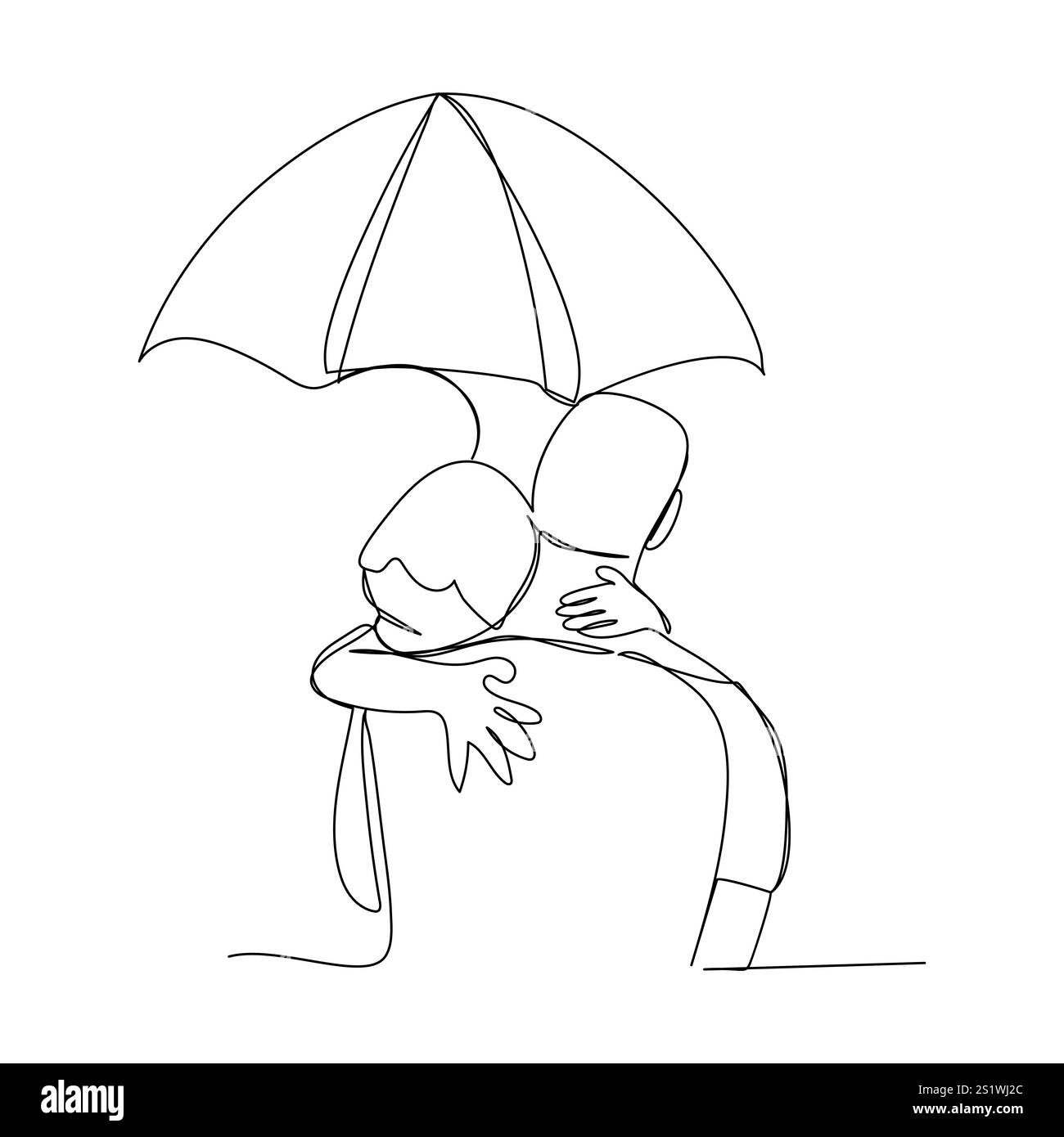 Fathers day line art style vector illustration, father and son line art ...