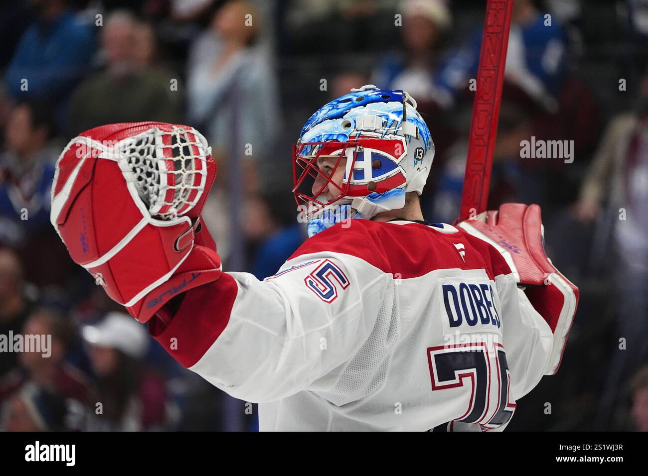 Montreal Canadiens goaltender Jakub Dobes celebrates after a shootout ...