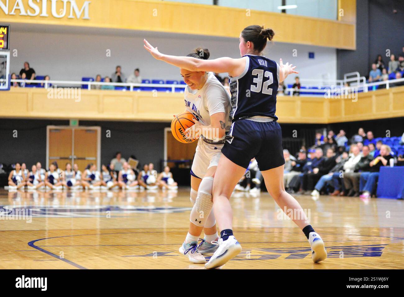 South Orange, USA. 04th Jan, 2025. Faith Masonius (3) drives the lane ...