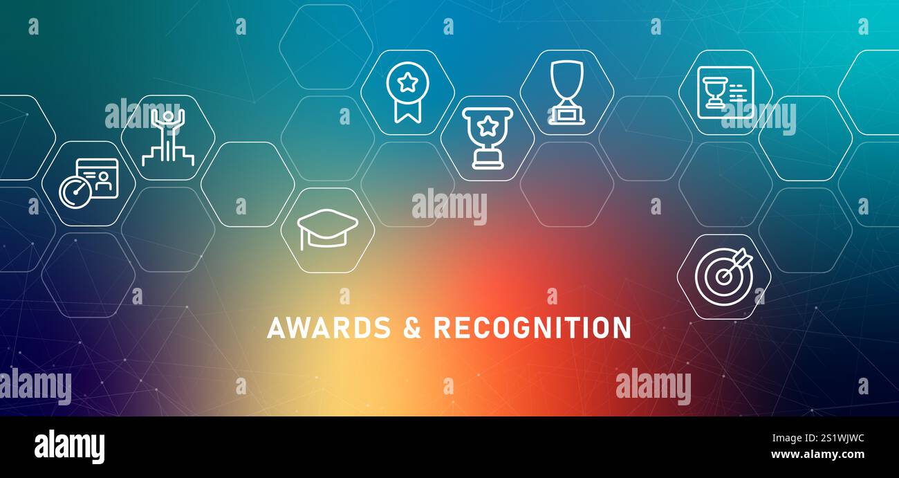 Awards and recognition gradient header illustration for web page ...