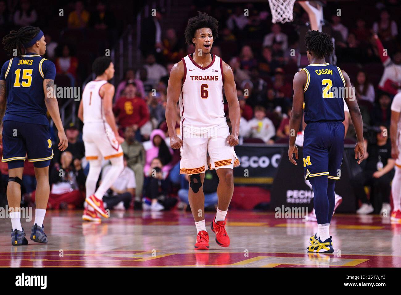 LOS ANGELES, CA - JANUARY 04: USC Trojans guard Wesley Yates III (6 ...