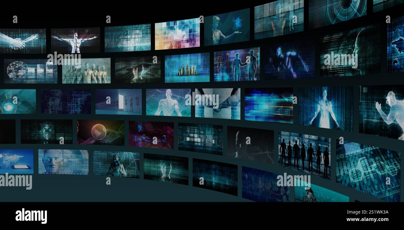 Data Streaming Video and Music Navigation UI Stock Photo - Alamy