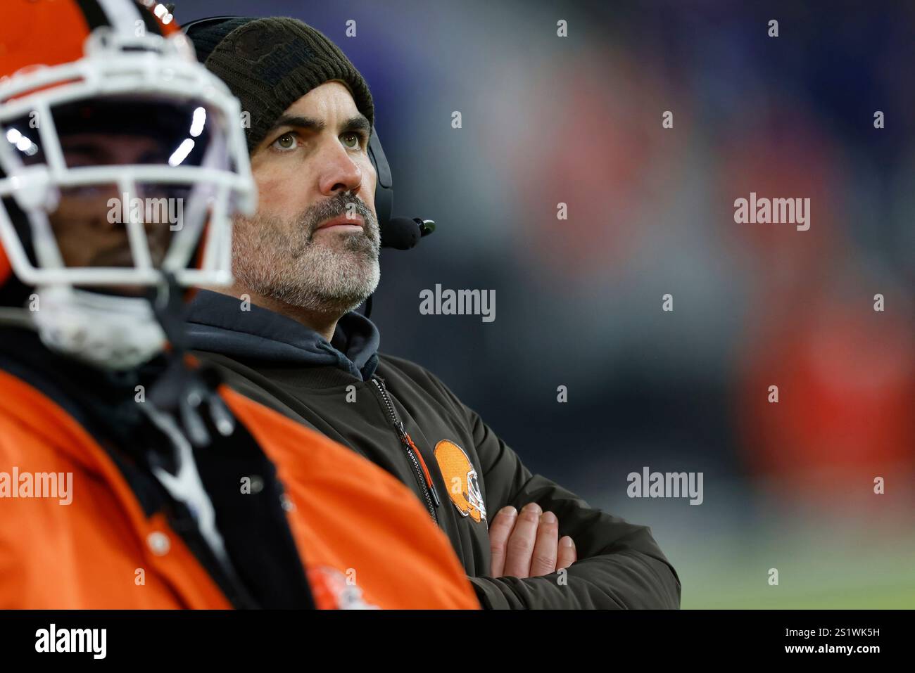 Baltimore, MD, USA. 4th Jan, 2025. Cleveland Browns head coach Kevin ...