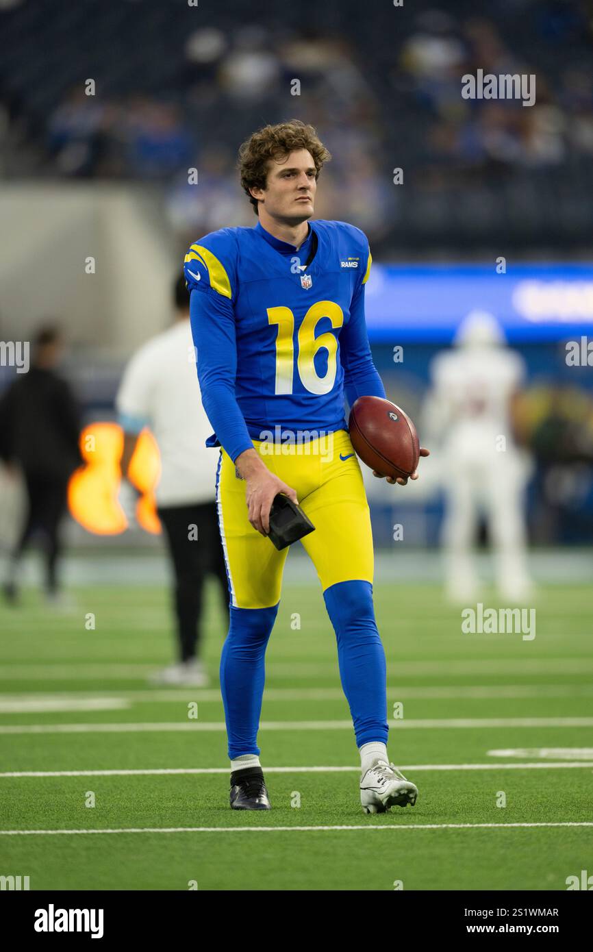 Los Angeles Rams place kicker Joshua Karty (16) walks on the field ...
