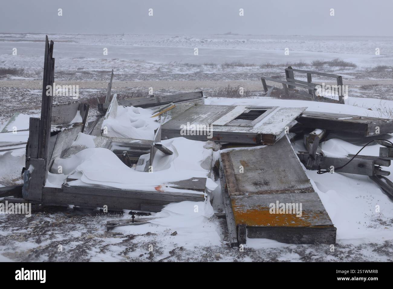 collapsed or destroyed building on sub-arctic tundra Stock Photo - Alamy
