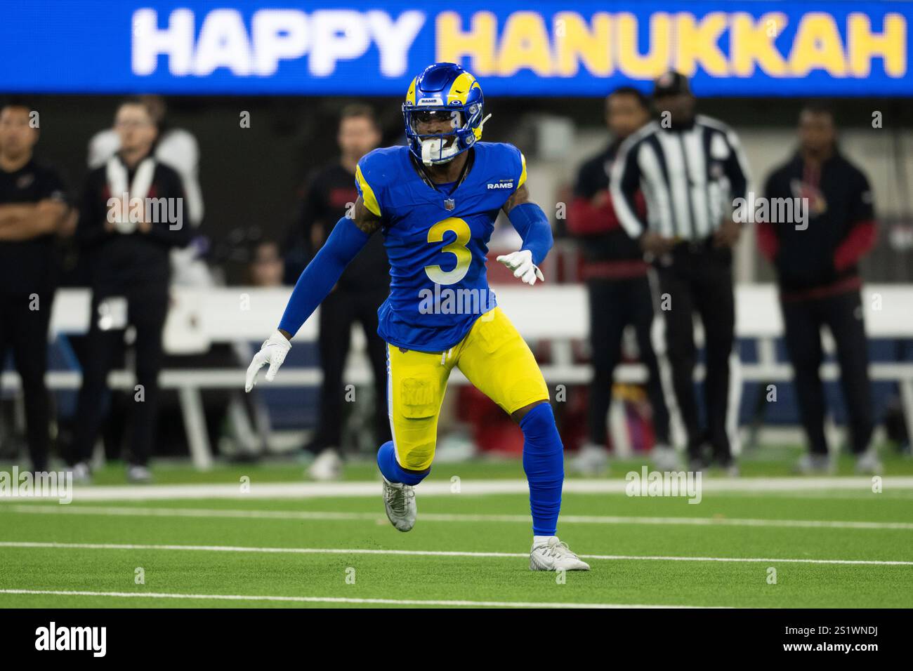 Los Angeles Rams safety Kamren Curl (3) runs during an NFL football ...