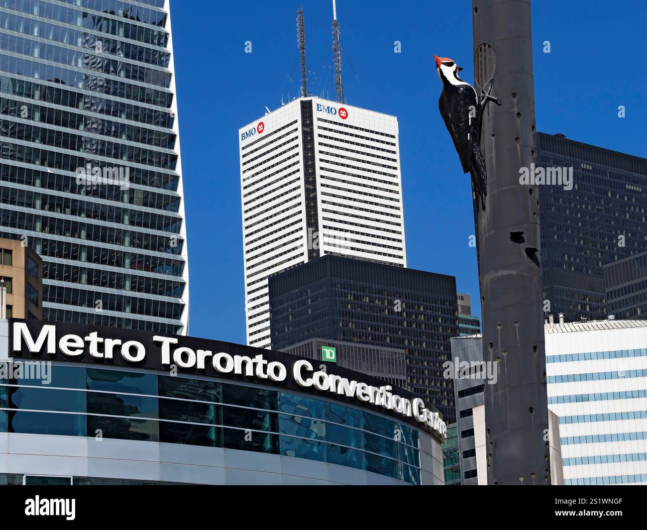 Toronto Canada / The Fastwurms Woodpecker Column Sculpture outside the ...