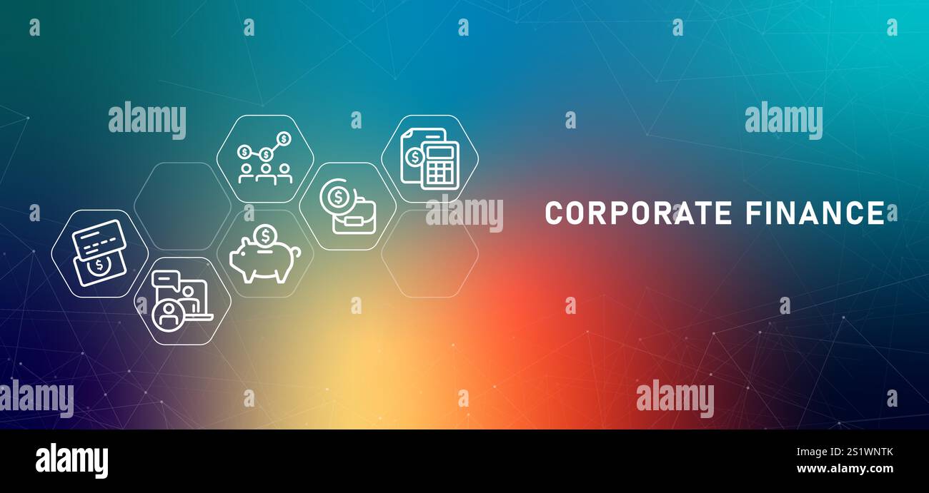 Corporate finance gradient header company business financial ...