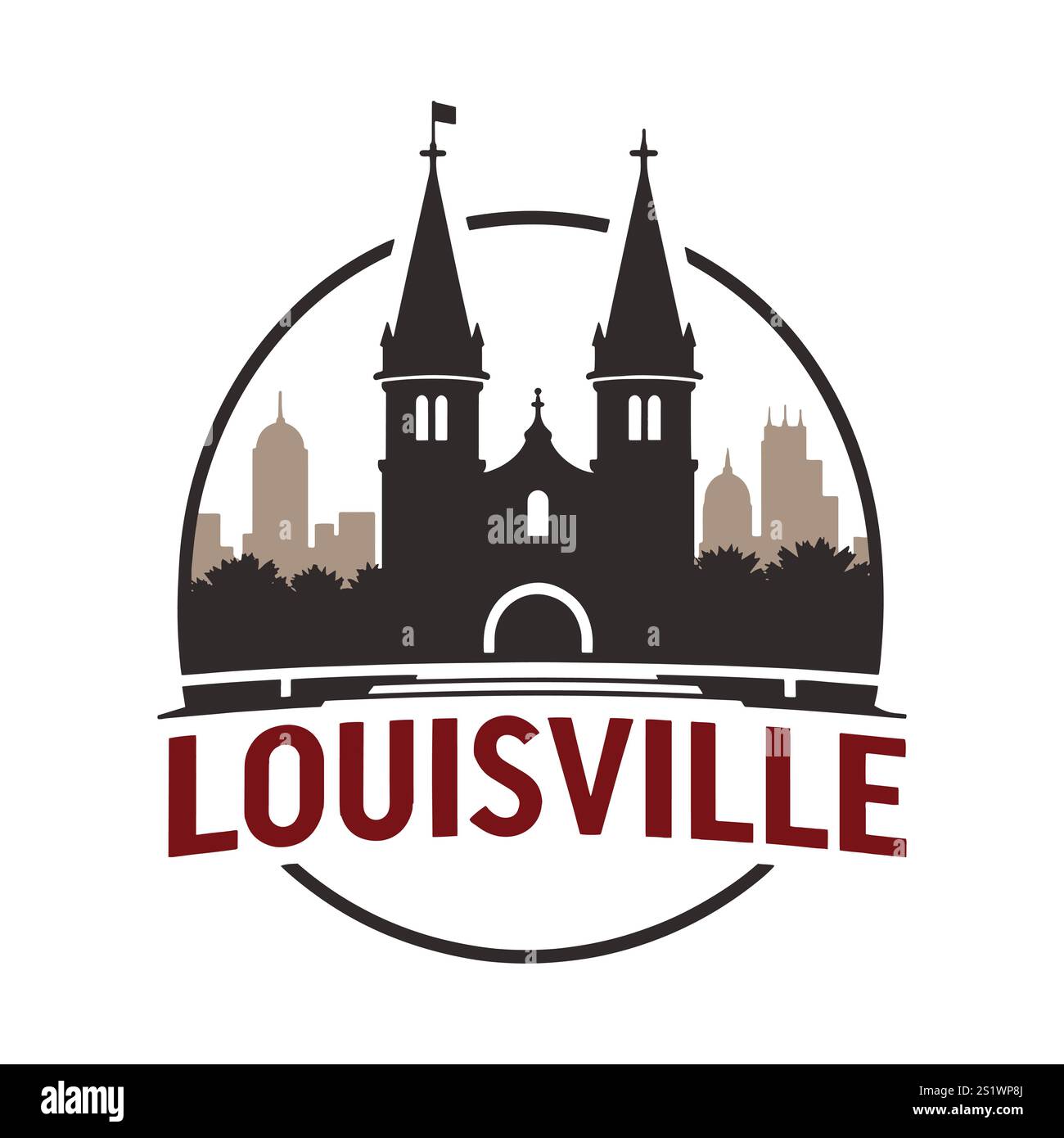 Churchill Downs Twin Spires with Louisville Skyline Stock Vector Image ...