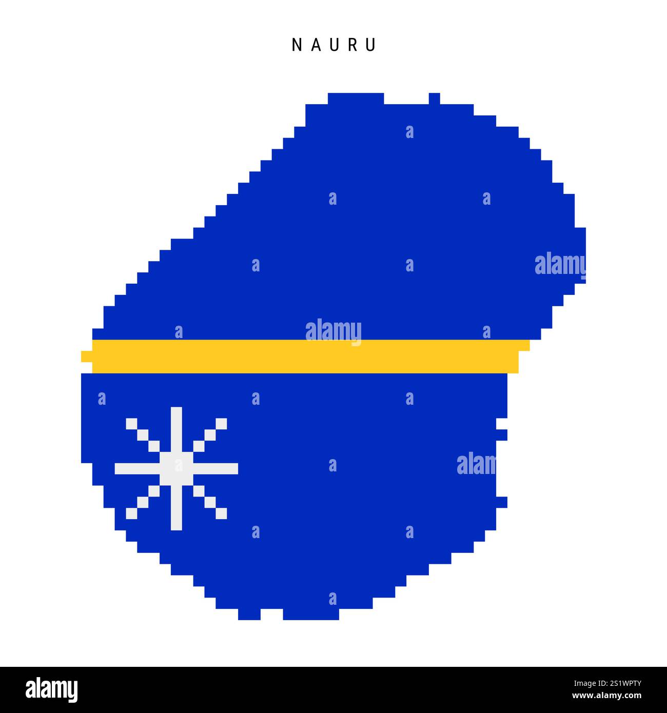 Nauru pixel flag map icon. Flat vector illustration isolated on white Stock Vector Image & Art ...