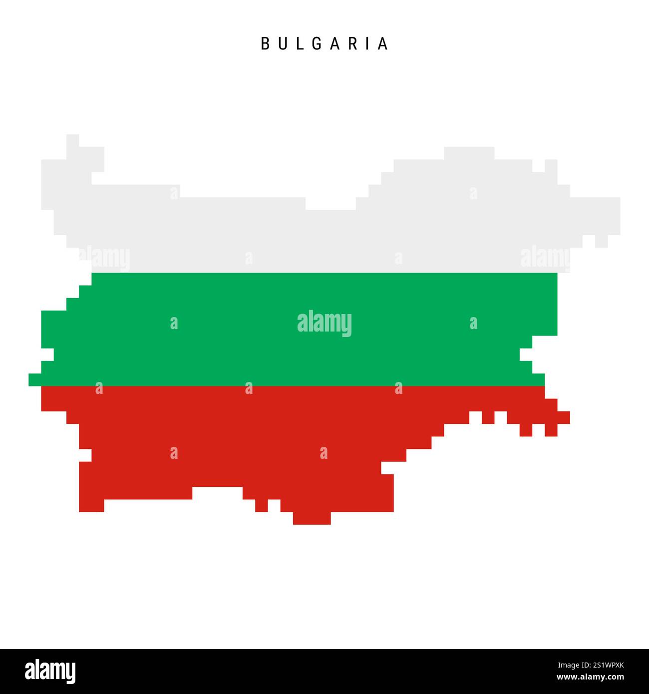 Bulgaria pixel flag map icon. Flat vector illustration isolated on ...