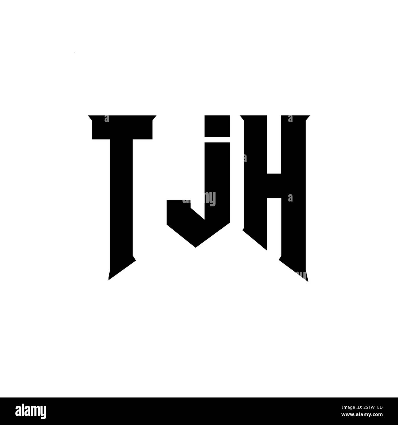 TJH letter logo design for technology company. TJH logo design black and white color combination ...