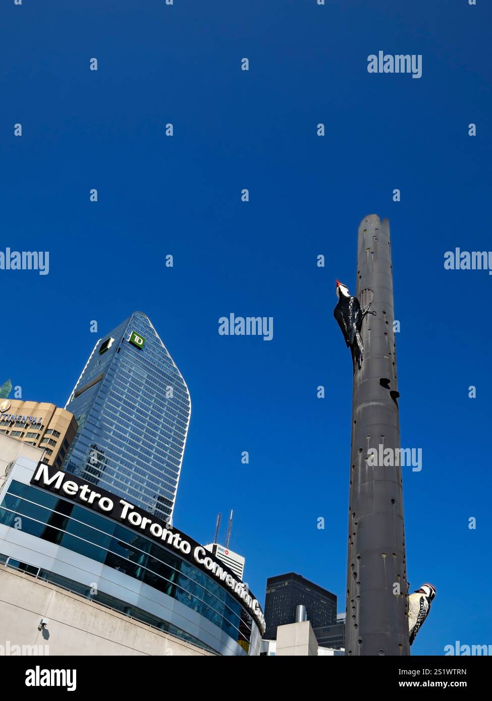 Toronto Canada / The Fastwurms Woodpecker Column Sculpture outside the ...