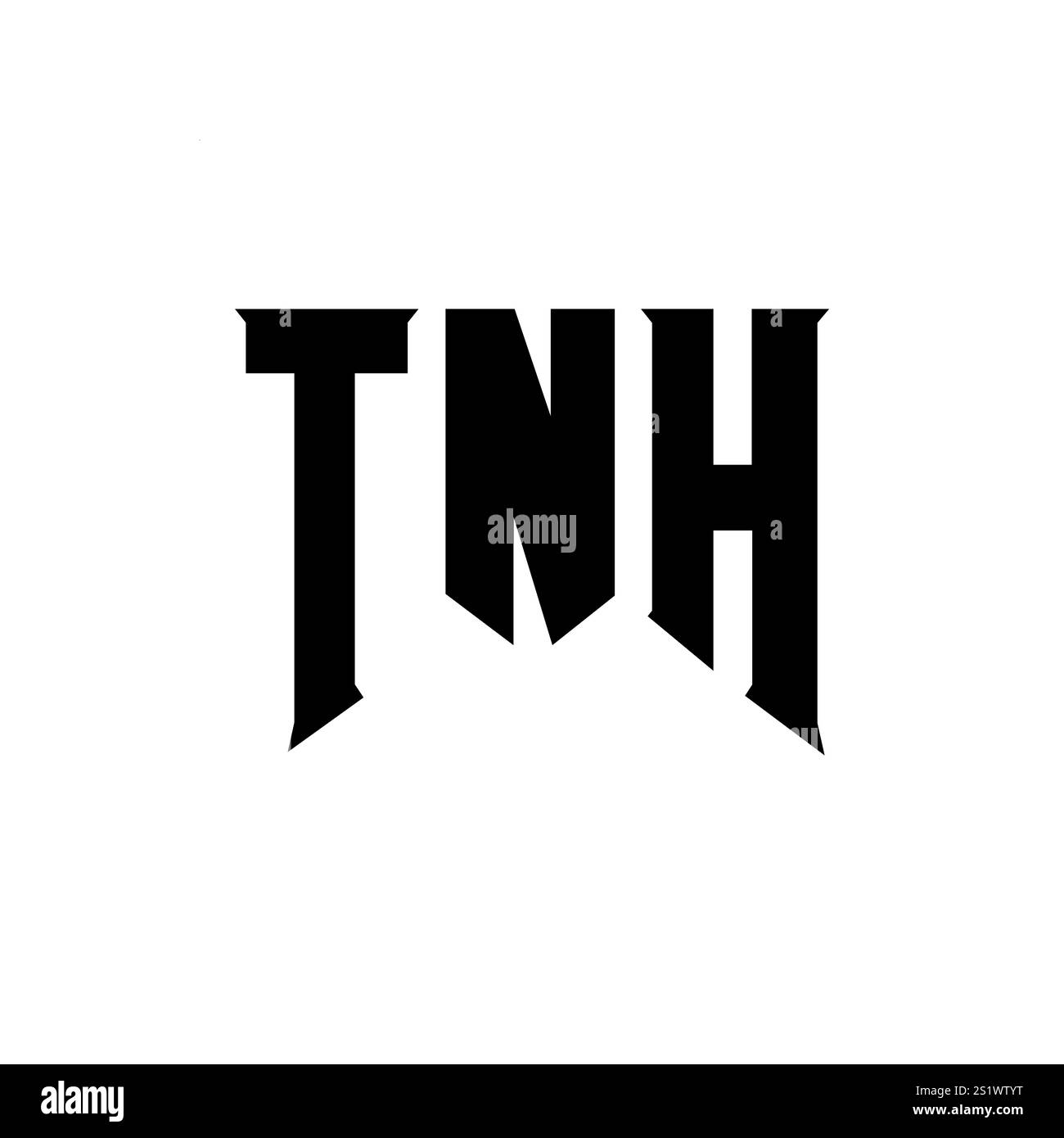 TNH letter logo design for technology company. TNH logo design black and white color combination ...