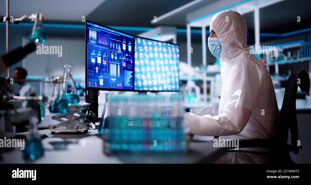 Science Research Lab Doctor Using Technology In Hospital Stock Photo ...