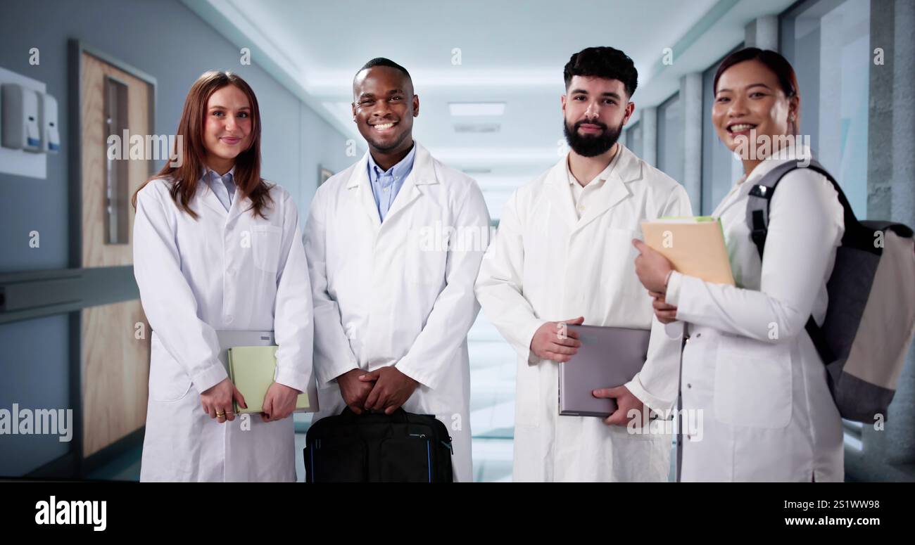 Nurse And Doctor Students Trainees Walking In Hospital Stock Photo - Alamy