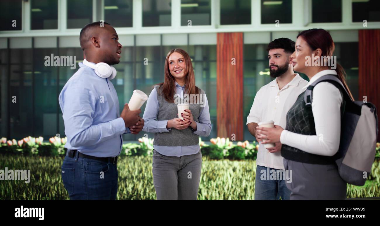 University Students Outside Campus During Break. College Education ...