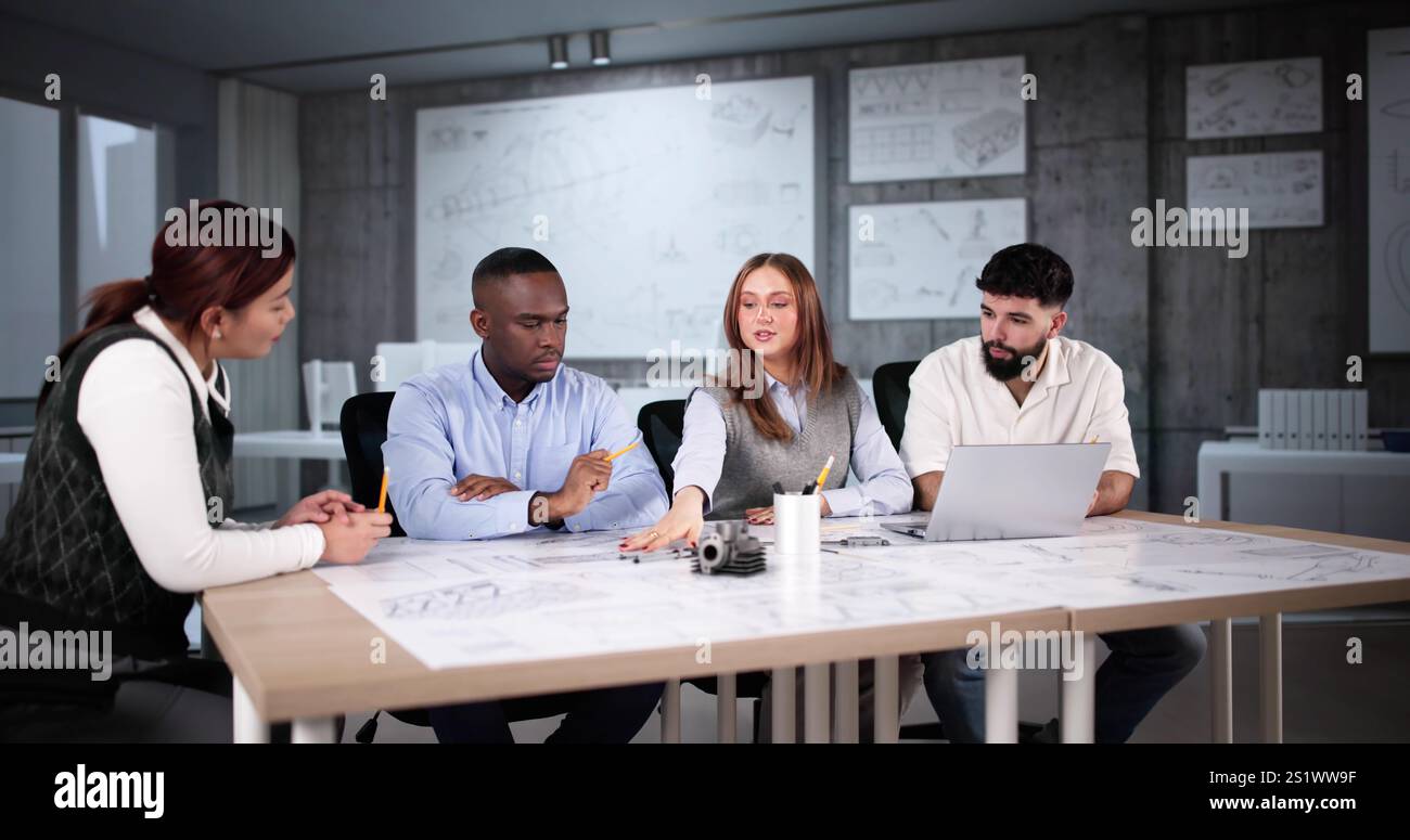 Mechanical Part Design Blueprint. Technical Document Paper Stock Photo ...