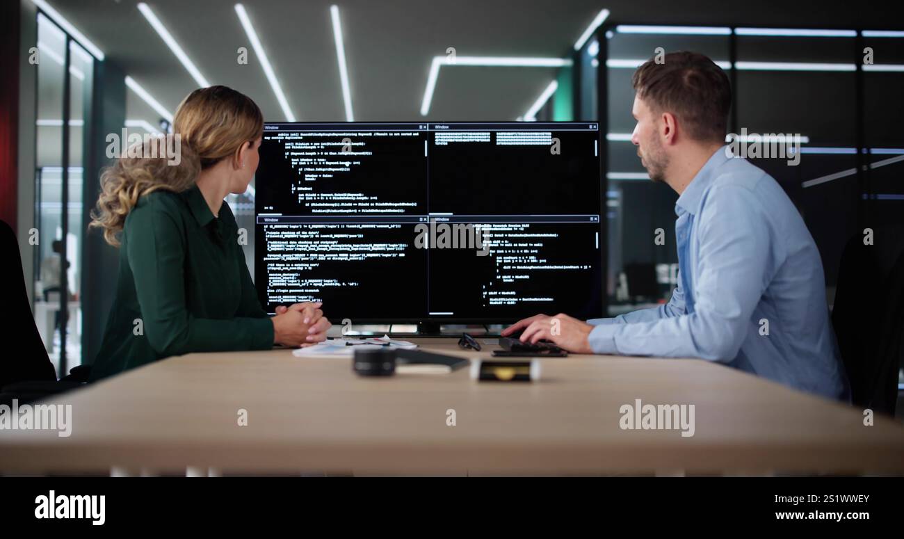 Conference Room Meeting With TV Screen And Board Stock Photo - Alamy
