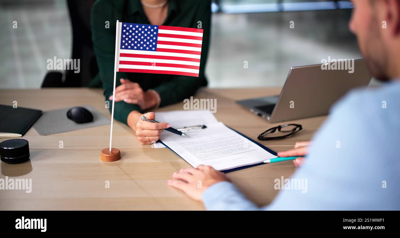 US Immigration Application And Consular Visa Interview Stock Photo - Alamy