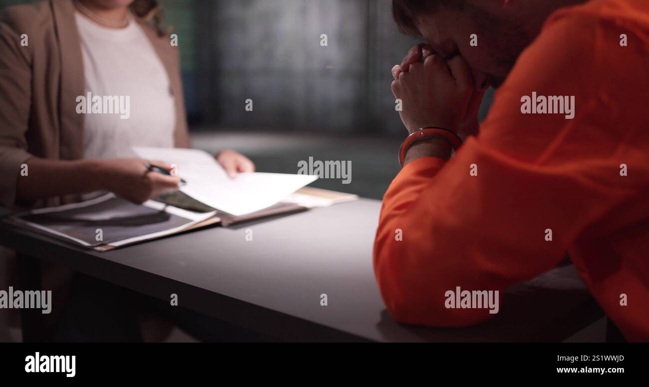 Criminal Defense Attorney In Prison. Police Investigator In ...
