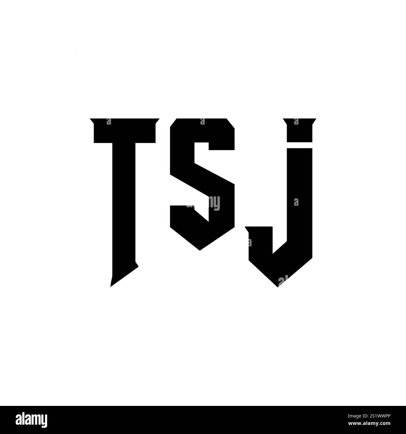 TSJ letter logo design for technology company. TSJ logo design black and white color combination ...