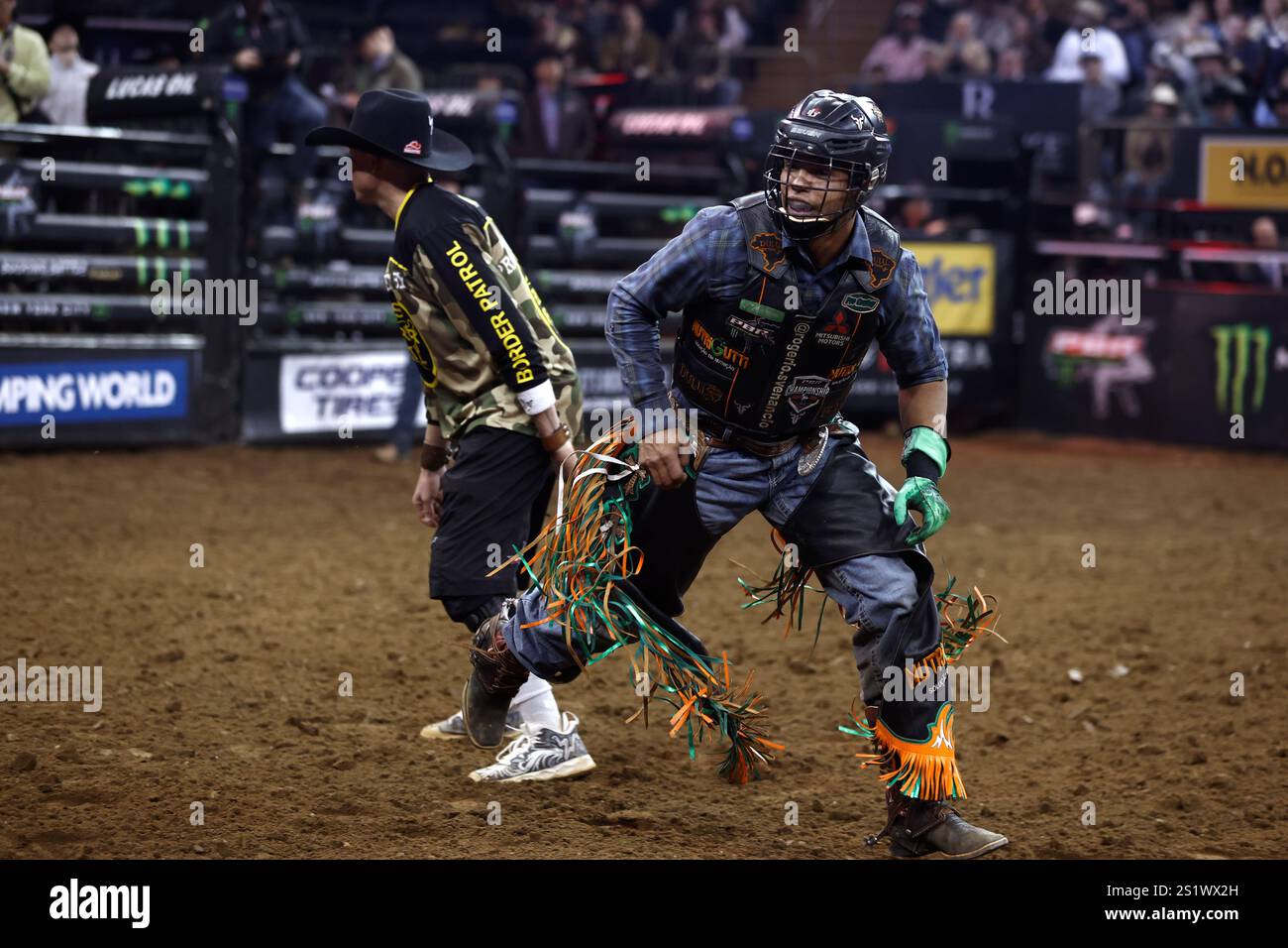 Rogiero Venacio walks off the field during PBR's Unleash The Beast buck ...