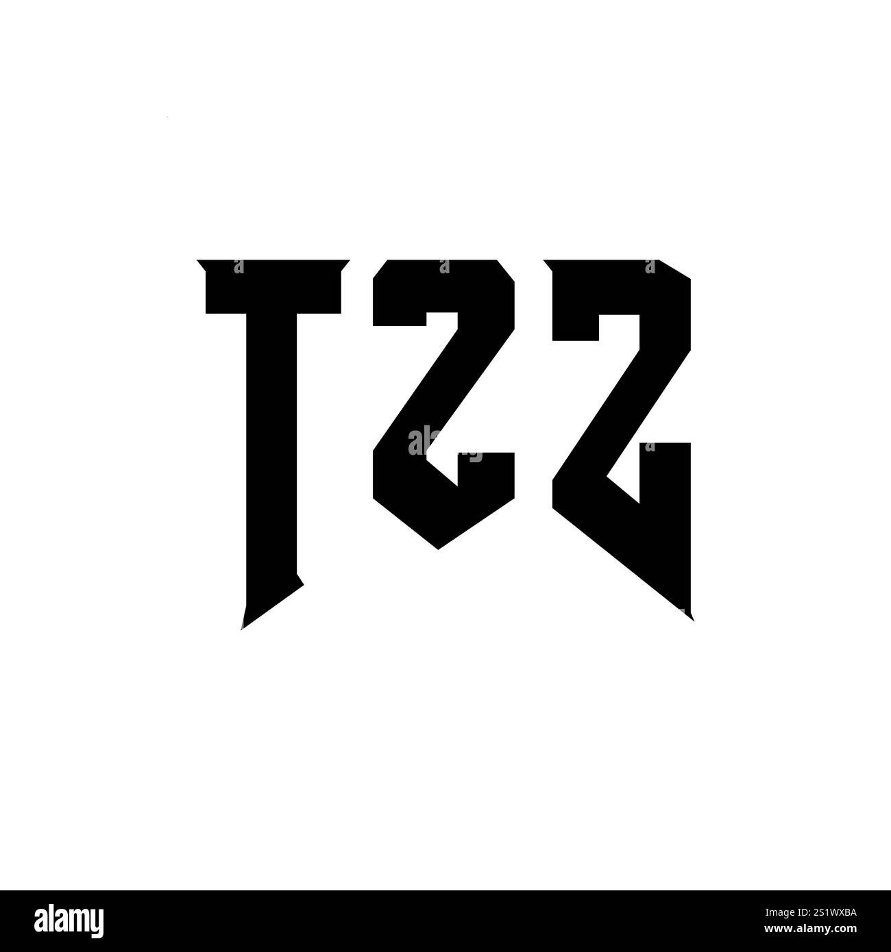 TZZ letter logo design for technology company. TZZ logo design black and white color combination ...