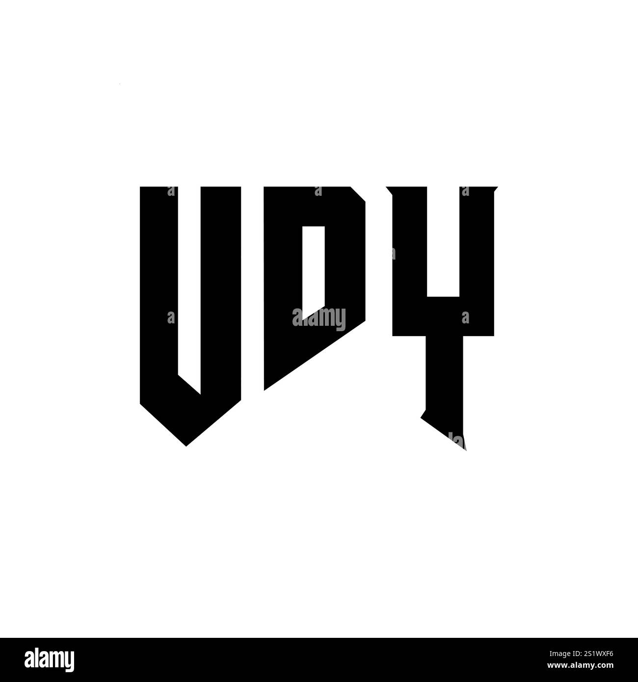 UDY letter logo design for technology company. UDY logo design black and white color combination ...