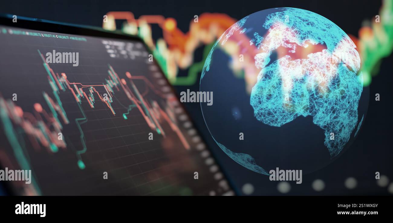 Dynamic Stock Market Analysis with Rising Graph and Blurred Trading ...