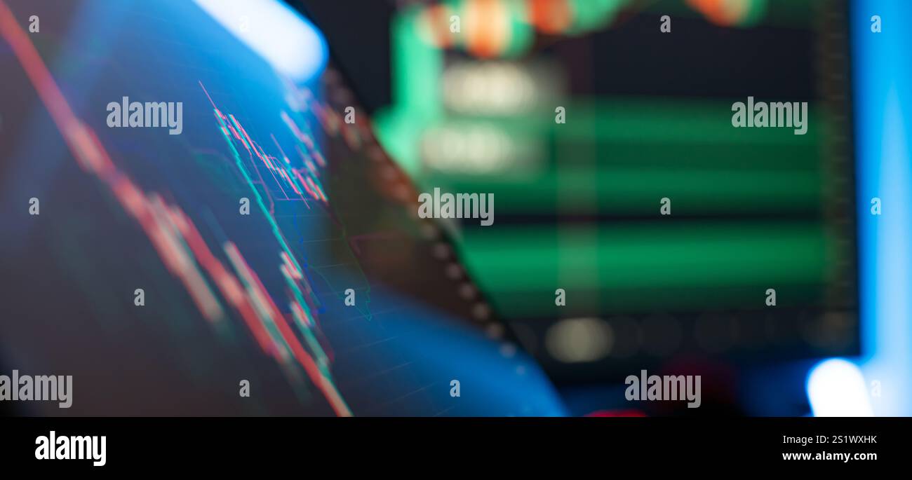 Digital Trading Interface with Candlestick Chart and Data Overlay ...