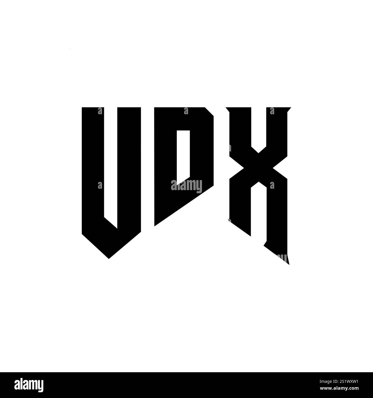 UDX letter logo design for technology company. UDX logo design black and white color combination ...