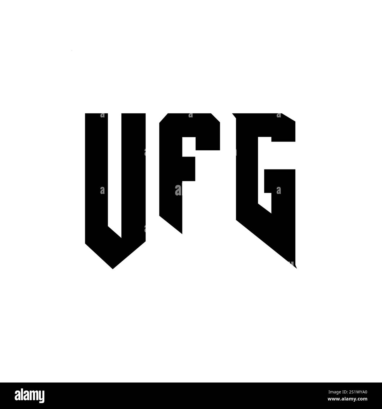 UFG letter logo design for technology company. UFG logo design black and white color combination ...