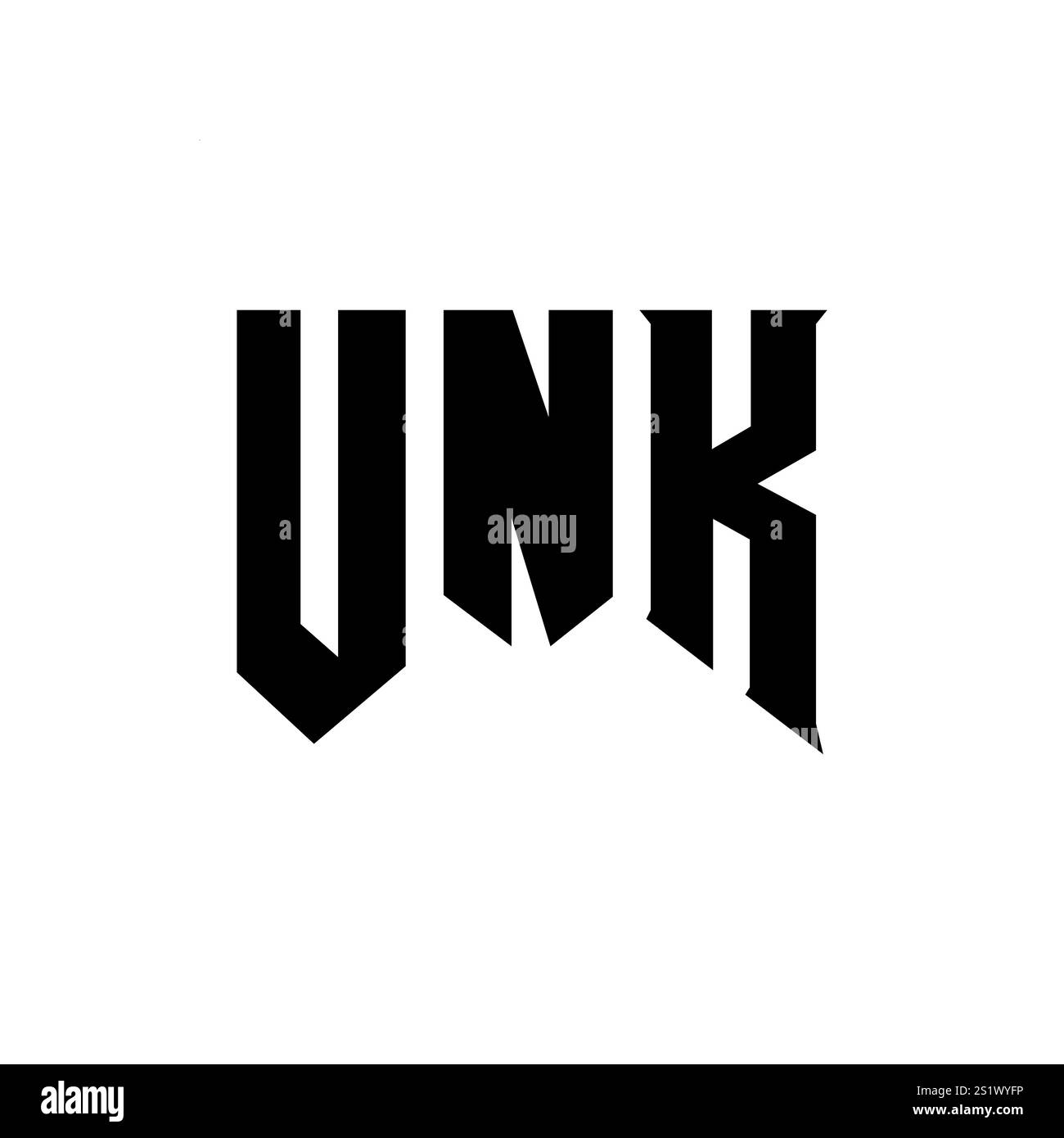 UNK letter logo design for technology company. UNK logo design black ...