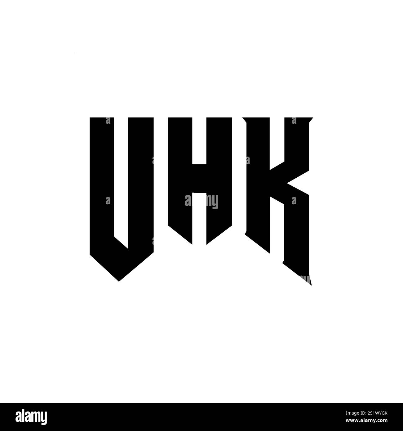 UHK letter logo design for technology company. UHK logo design black ...