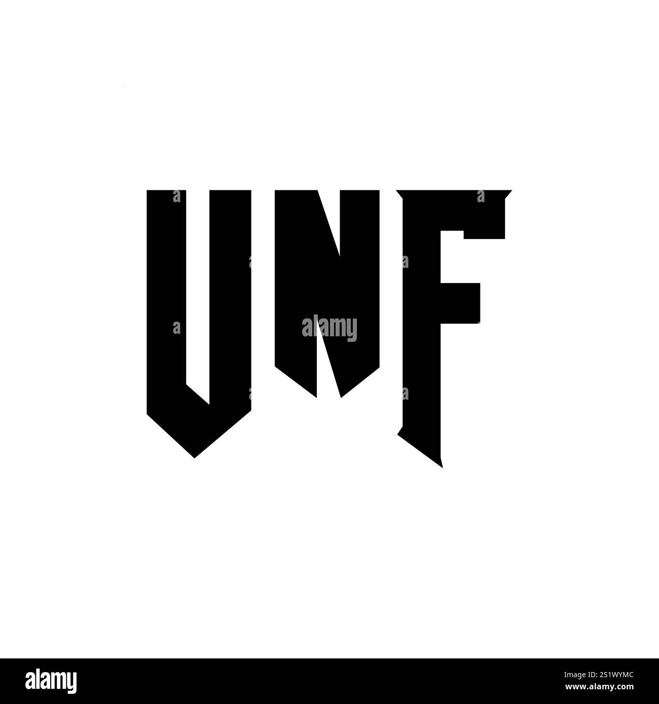 UNF letter logo design for technology company. UNF logo design black ...