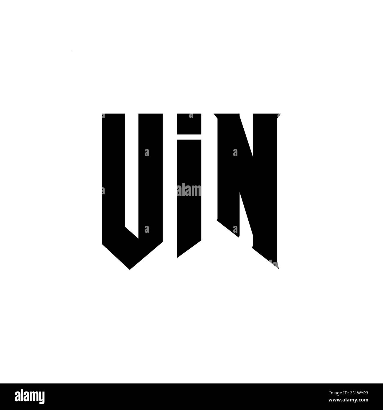 UIN letter logo design for technology company. UIN logo design black ...