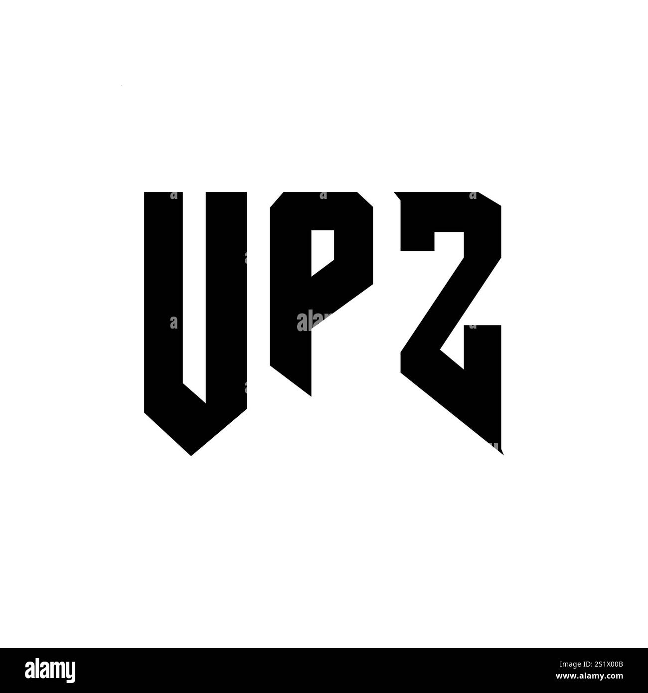 UPZ letter logo design for technology company. UPZ logo design black and white color combination ...