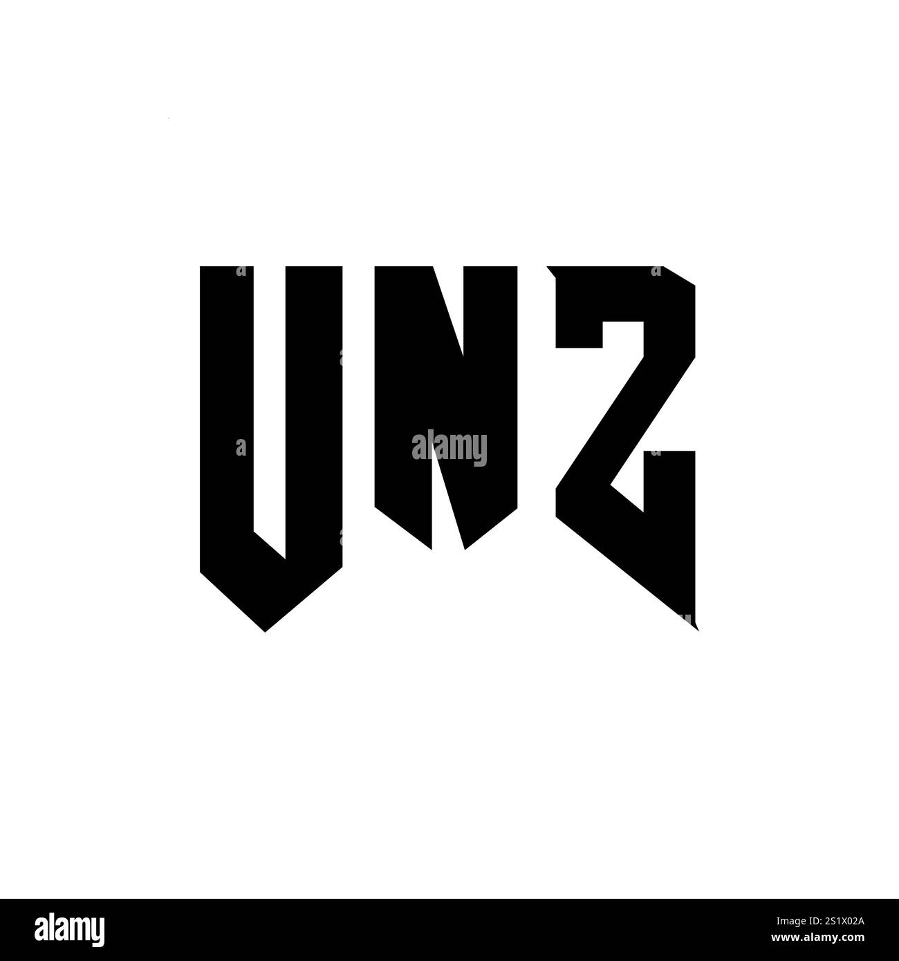 UNZ letter logo design for technology company. UNZ logo design black ...